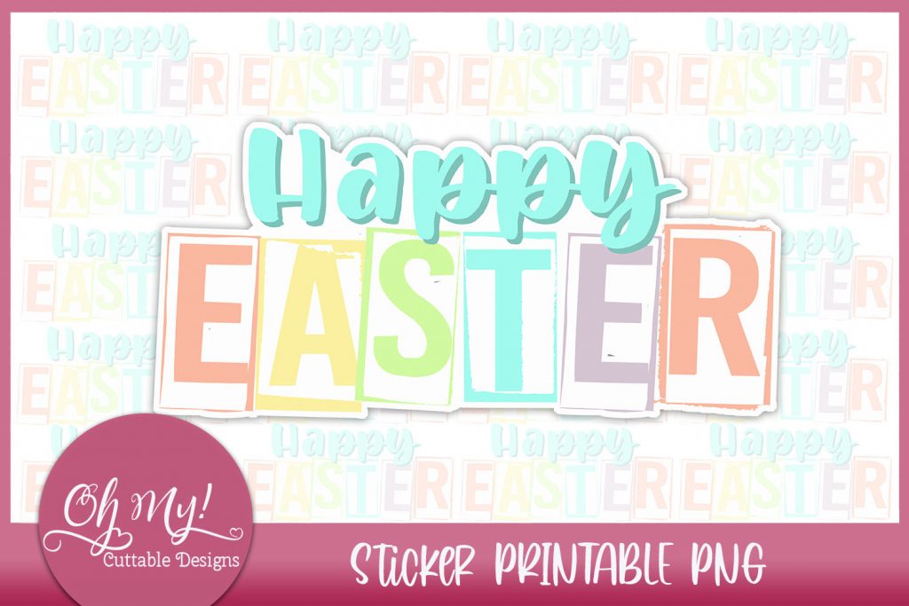 Happy Easter Printable Sticker