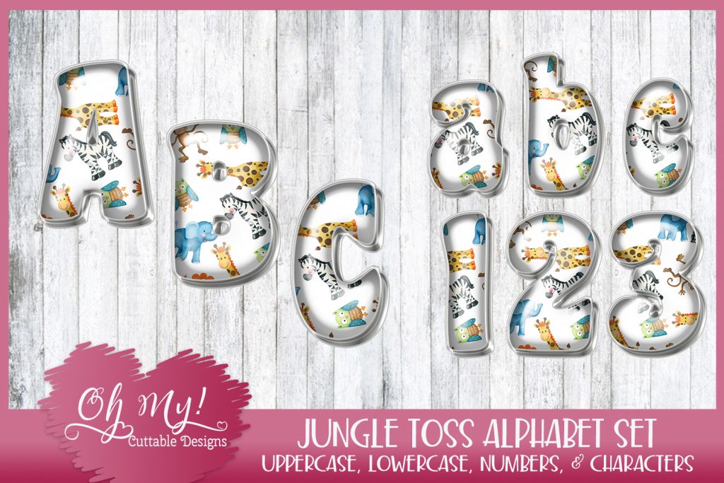 Jungle Toss Alphabet Set PNG Printables