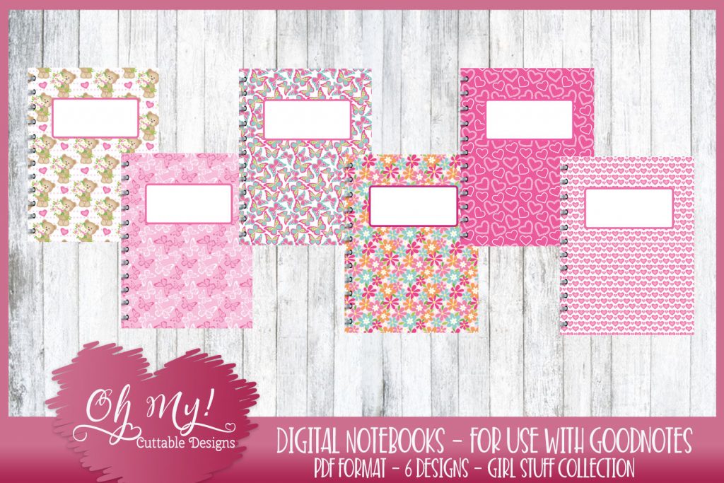 Girly Stuff Digital Notebook Bundle GoodNotes 6 Designs