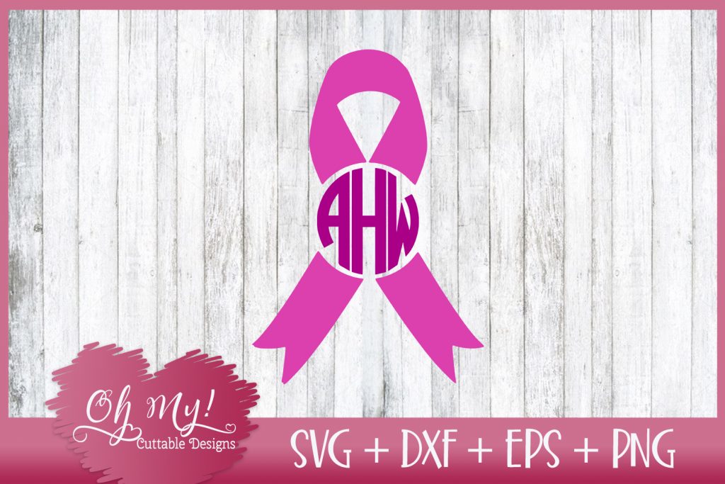 Awareness Ribbon Monogram Frame SVG DXF EPS Cutting File