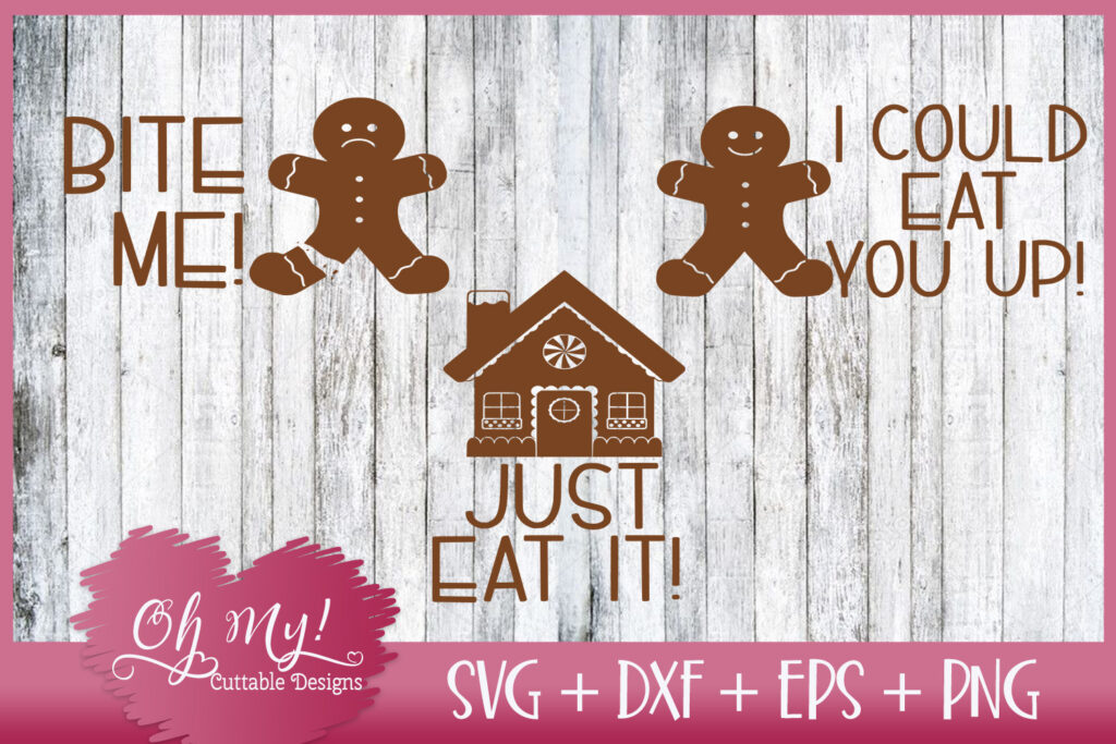 Gingerbread Phrases Cutting Files – 3 Designs